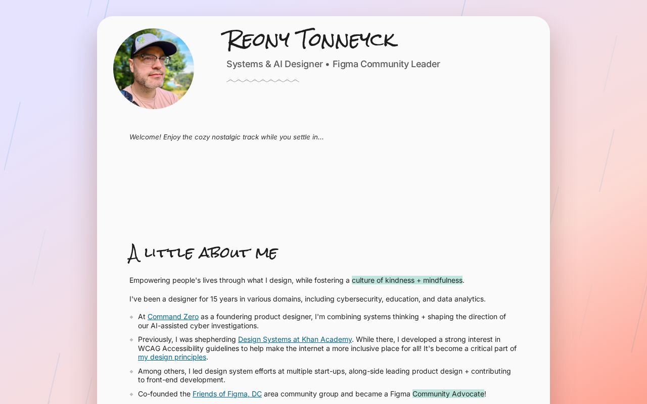 Hi, I'm Reony Tonneyck